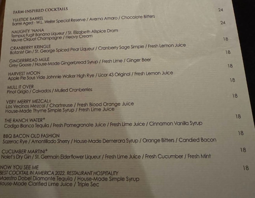 THE RANCH Restaurant Menu – Farm-Fresh Steaks, Seafood & Seasonal ...